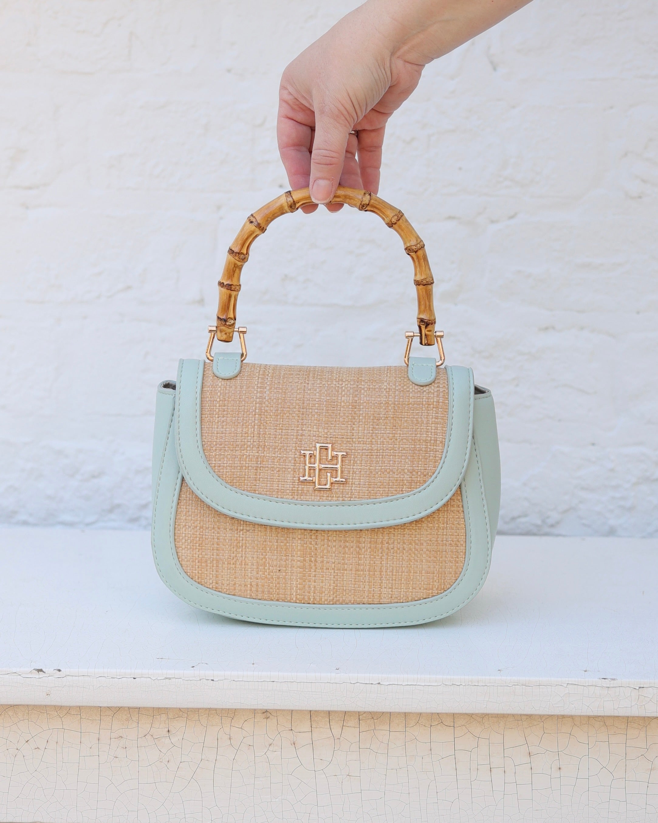 Jessica Handbag Natural Mint – Caroline Hill Wholesale