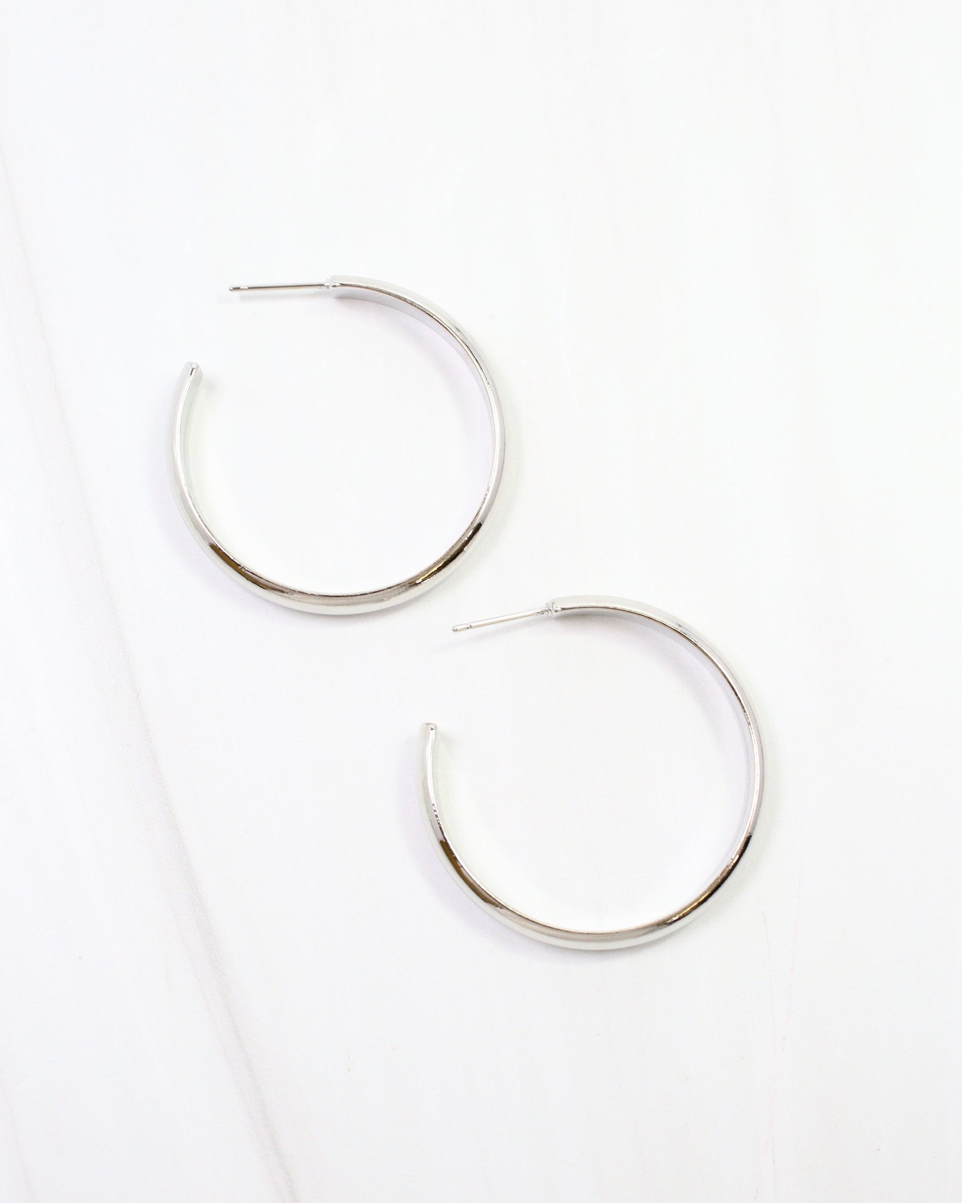 Edison Hoop Earring WR Silver – Caroline Hill Wholesale