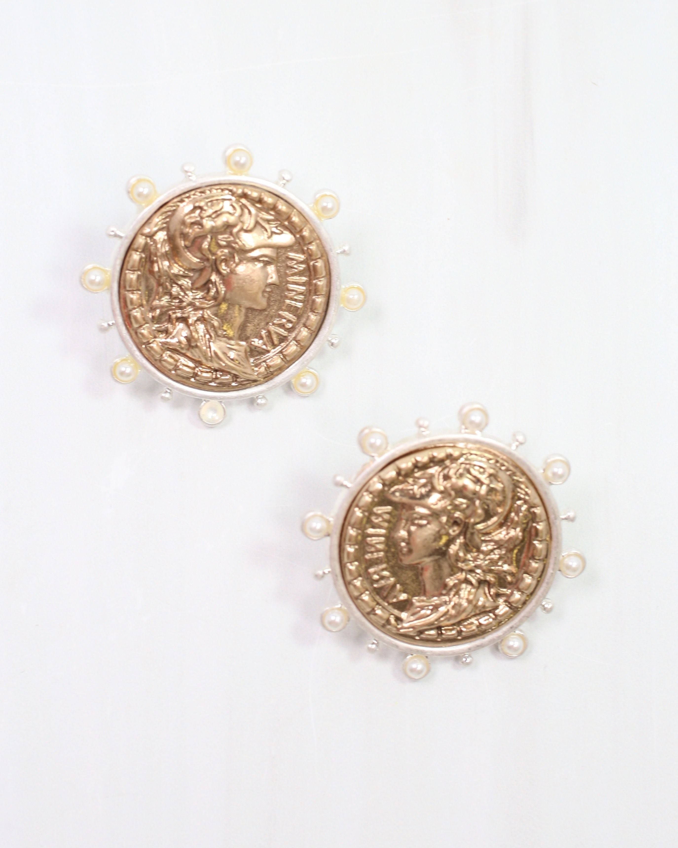 Anna Kate Coin Earring Worn Gold – Caroline Hill Wholesale