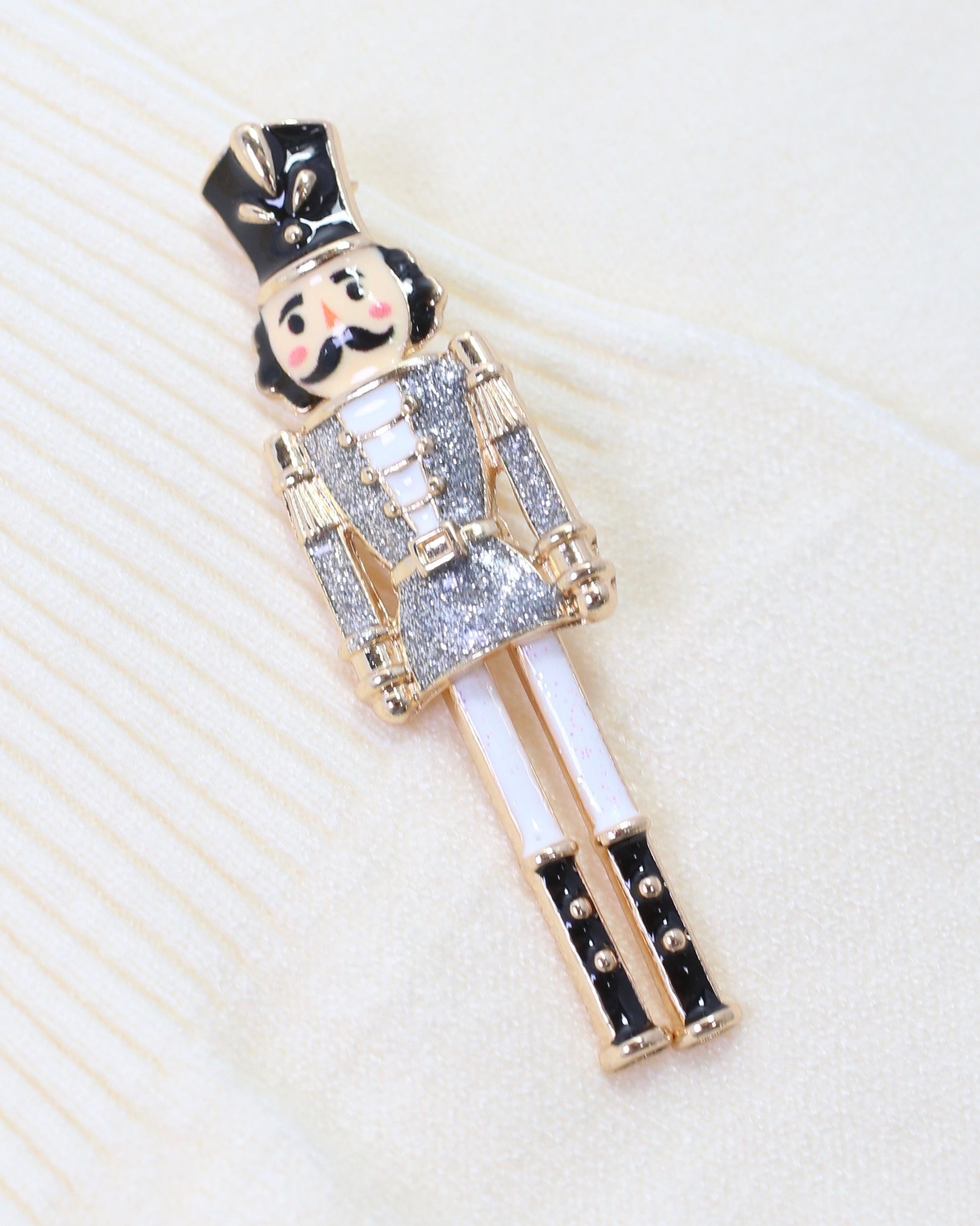 Naughty or Nice Nutcracker Brooch Silver – Caroline Hill Wholesale